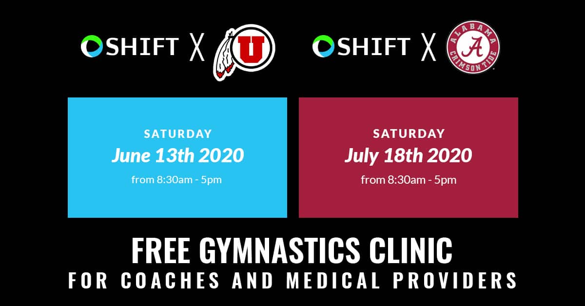 Free SHIFT Gymnastics Clinics at Utah and Alabama